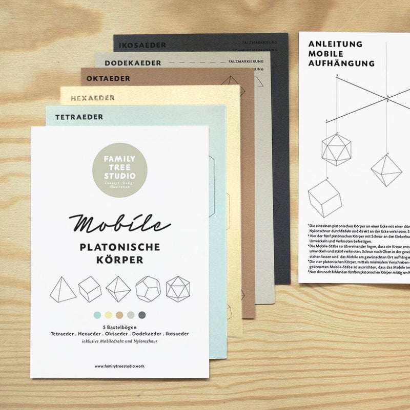 Mobile DIY Bastelbögen "Platonische Körper" von Family Tree Studio ...