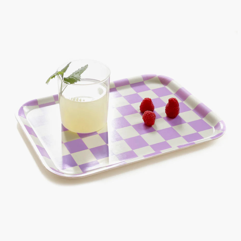 BLU KAT | Tablett "Checker Rectangular" | Matsch mit Sahne