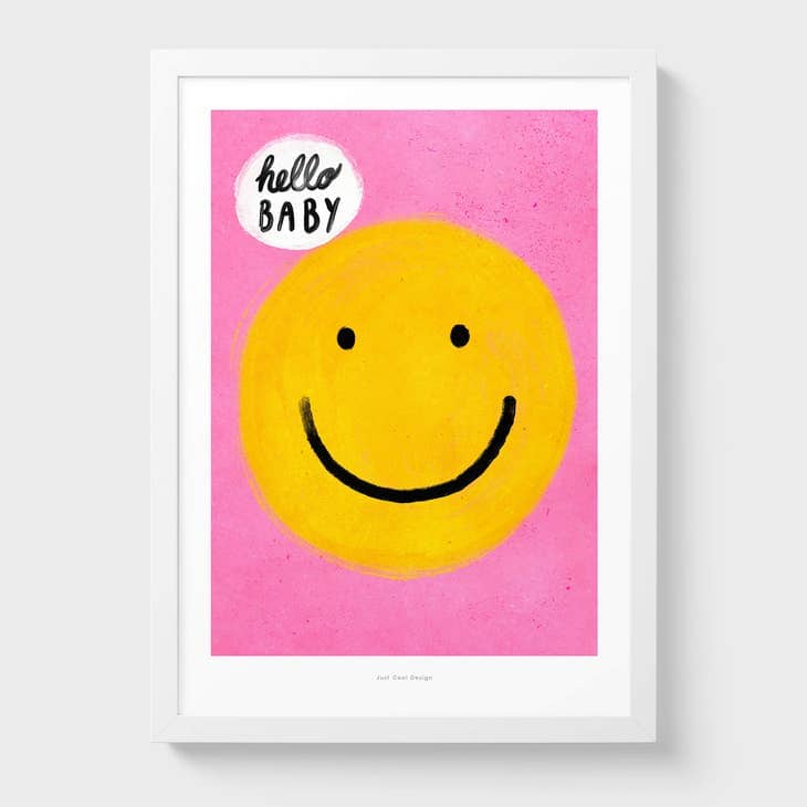 Poster "Hello Baby Pink" von Just Cool Design | Matsch mit Sahne