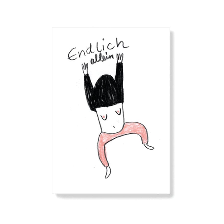 Postkarte "Endlich allein" von Slinga Illustration | Matsch mit Sahne